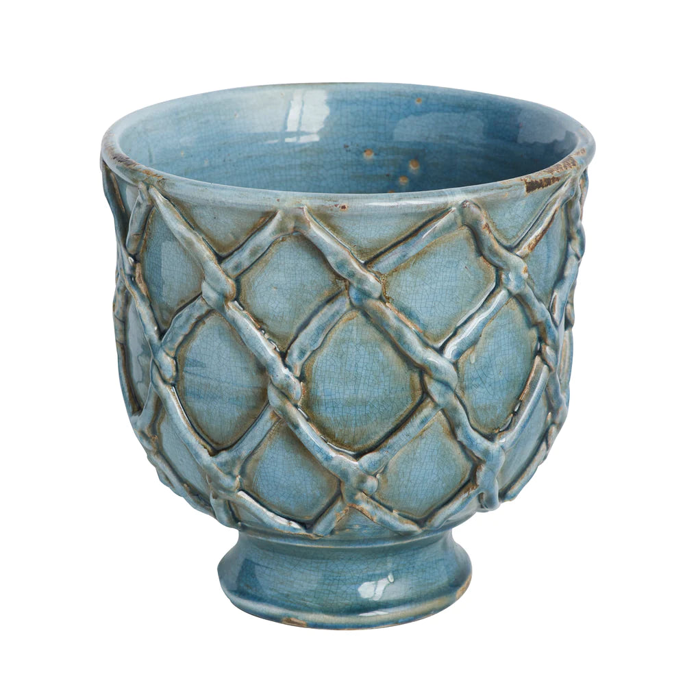 French Blue Criss Cross Planter Large – Home With Hechart