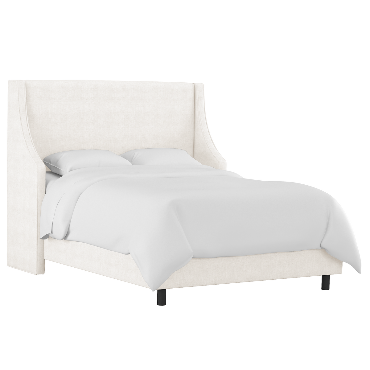 Harris Wingback Bed - White Linen – Home With Hechart
